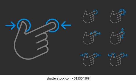 Hand Mobile Gestures Icon Symbols Stock Vector (Royalty Free) 315534599 ...