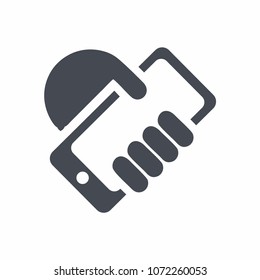 Hand Mobile Phone Icon Vector: เวกเตอร์สต็อก (ปลอดค่าลิขสิทธิ์ ...