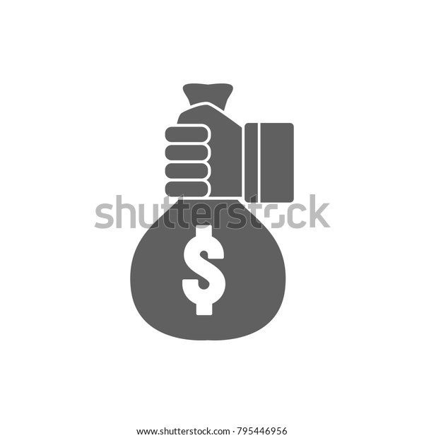 Hand Money Bag Icon Vector Stock Vector (Royalty Free) 795446956