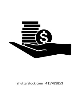 Hand Money Icon Vector Sign Isolated Stock Vector (Royalty Free ...