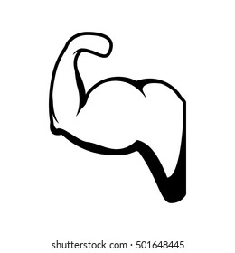 Hand Muscle Silhouette Icon Vector Illustration Stock Vector (Royalty ...