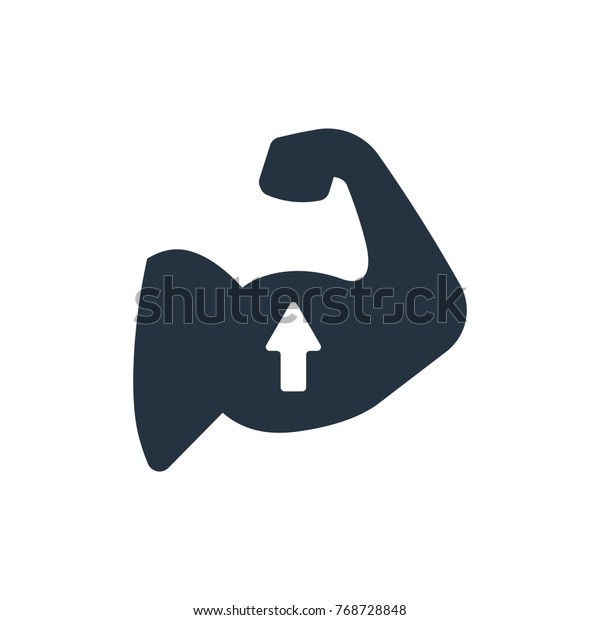 Hand Muscles Icon On White Background Stock Vector (Royalty Free ...
