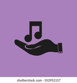 Music Notes Hand Icon Care Symbol Stock Vector (Royalty Free) 365071208