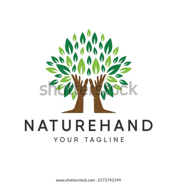 Hand Nature Logo Vector Designs Template Stock Vector (Royalty Free ...