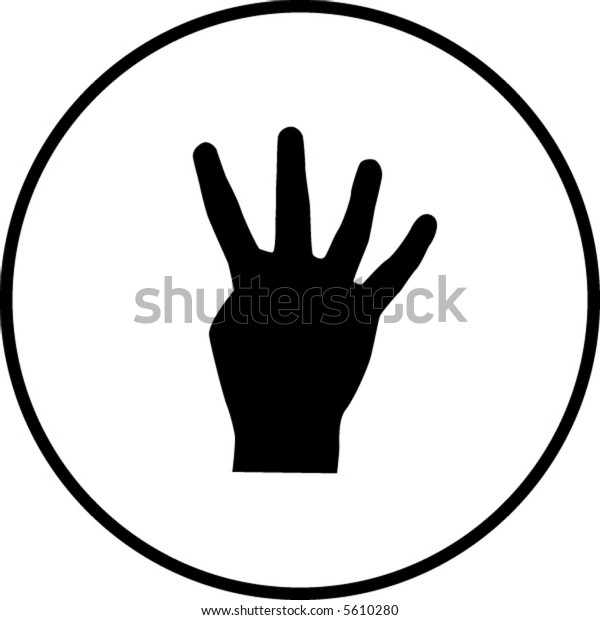 Hand Number Four Symbol Stock Vector (Royalty Free) 5610280 | Shutterstock