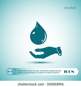 Hand Oil Drop Icon Stock Vector (Royalty Free) 335003096 | Shutterstock