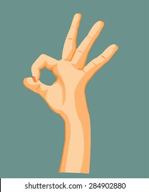 Hand Ok Sign Stock Vector (Royalty Free) 284902880 | Shutterstock