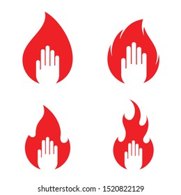 Hand On Fire Design Hand Flame Stock Vector (Royalty Free) 1520822129 ...