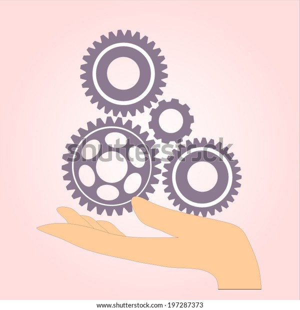 Hand On Gear Stock Vector (Royalty Free) 197287373 | Shutterstock