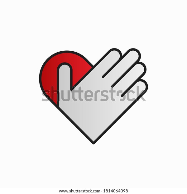 Hand On Heart Logo Design Vector Stock Vector (Royalty Free) 1814064098 ...