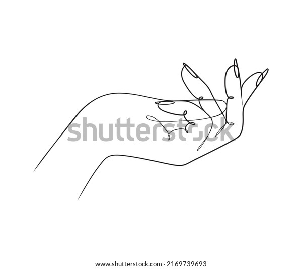 Hand One Line Art Illustration Stock Vector (Royalty Free) 2169739693 ...