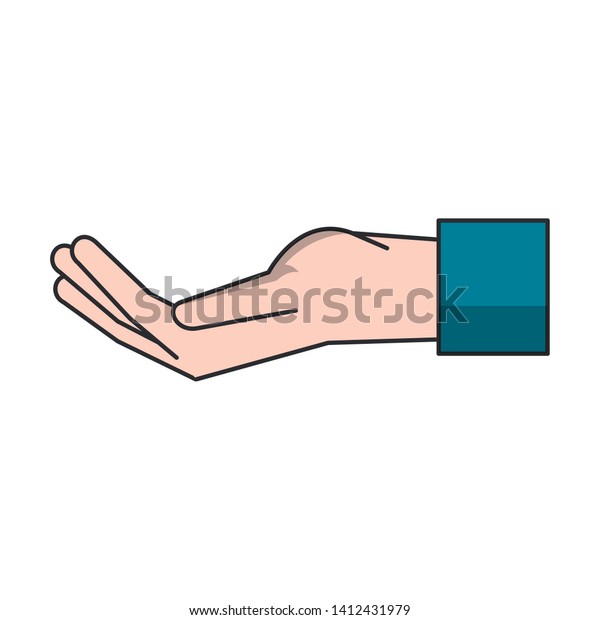 Hand Open Cartoon Isolated Vector Illustration 스톡 벡터(로열티 프리) 1412431979 ...
