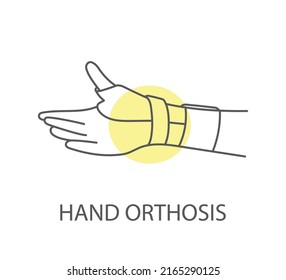 Hand Orthosis Linear Icon Vector Illustration Stock Vector (Royalty ...