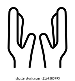 Hand Outline Icon Vector Illustration Stock Vector (Royalty Free ...