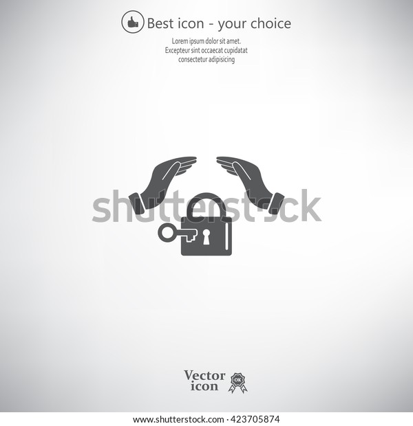 Hand Over Lock Vector Icon Stock Vector (Royalty Free) 423705874 ...