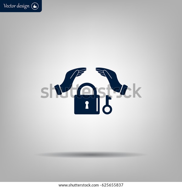 Hand Over Lock Vector Icon Stock Vector (Royalty Free) 625655837 ...
