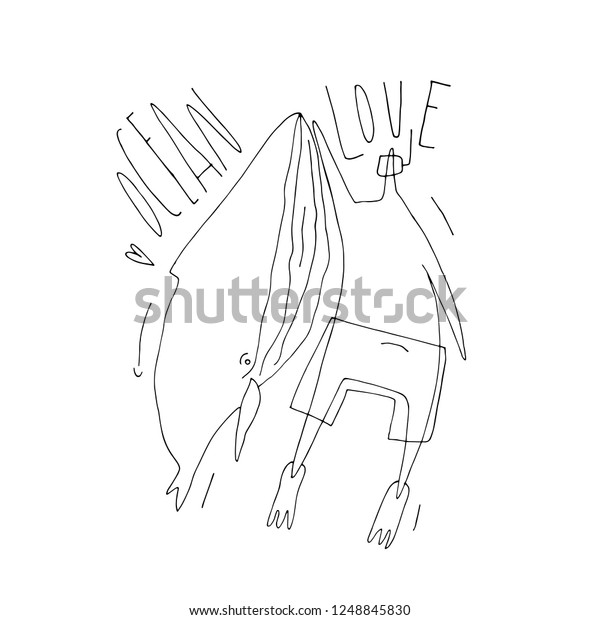 Hand Paint Vector Outline Stick Figure Stock Vector (Royalty Free ...