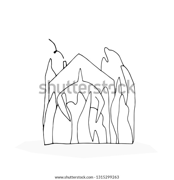 Hand Paint Vector Outline Stick Figure Stock Vector (Royalty Free ...
