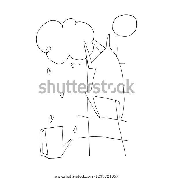 Hand Paint Vector Stick Figure Illustration Stock Vector (Royalty Free ...