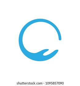 Hand Palm Circle Wave Design Logo Stock Vector (Royalty Free ...