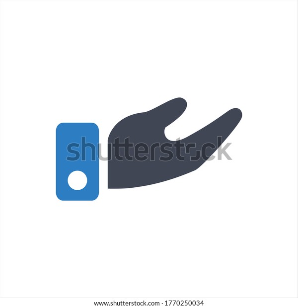 Hand Palm Facing Upwards Icon On Stock Vector (Royalty Free) 1770250034 ...