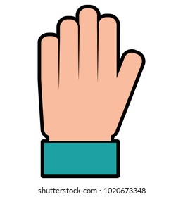Vektor Stok Hand Palm Showing Five Finger Stop (Tanpa Royalti ...