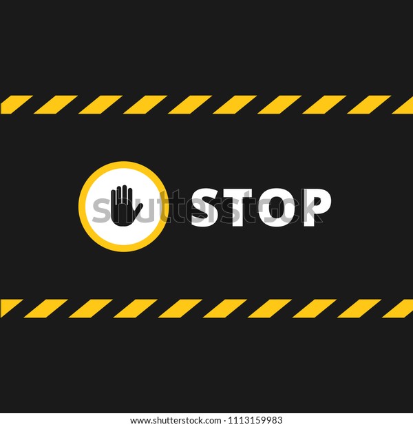 Hand Palm Sign Circle Text Stop Stock Vector (Royalty Free) 1113159983 ...