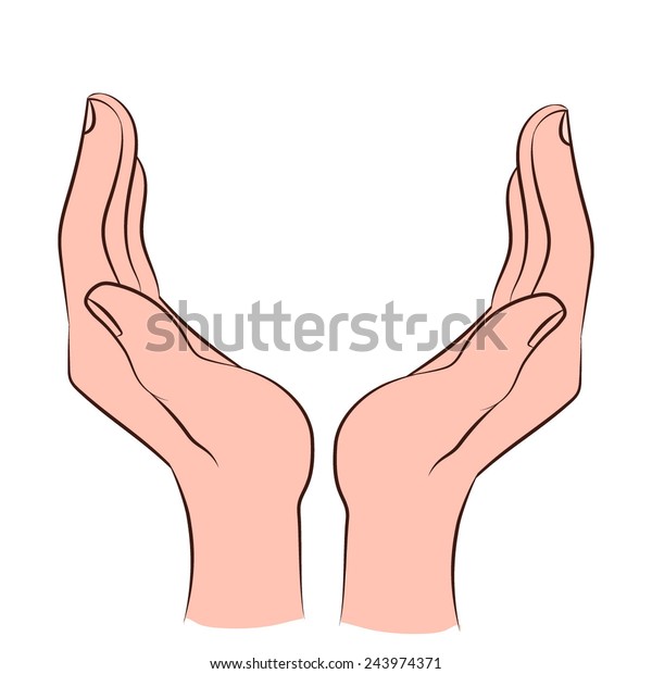 Hand Palm Handful Colored Vector Illustration Stock Vector (Royalty ...