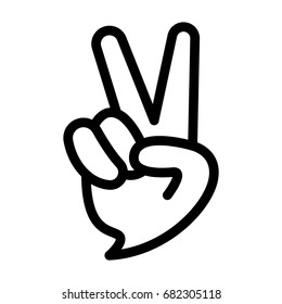 Hand Peace Sign Cartoon Vector Illustration: vector de stock (libre de ...