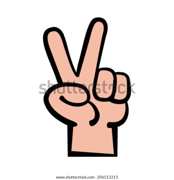 Hand Peace Sign Cartoon Vector Illustration Stock Vector (Royalty Free ...