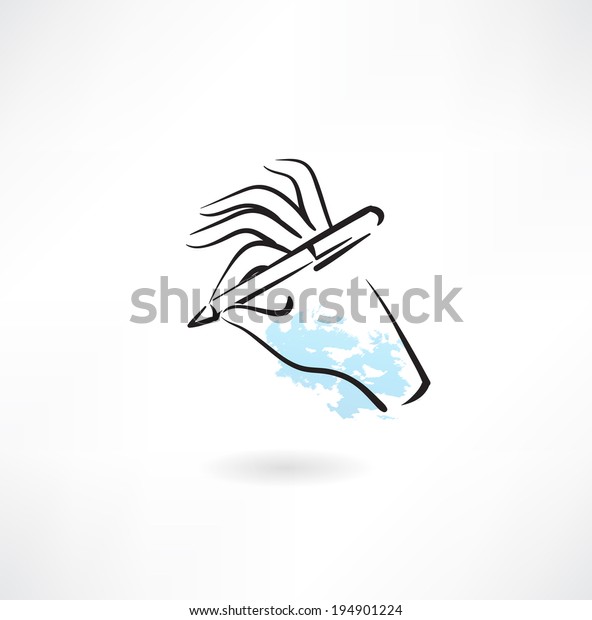 Hand Pen Icon Stock Vector (Royalty Free) 194901224