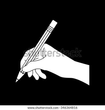 Hand Pencil Vector Icon Isolated On Stock Vector (Royalty Free ...