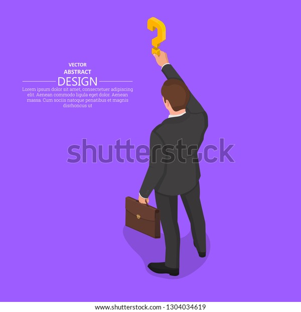 Hand Person Holds Question Markisometric Illustration Stock Vector ...