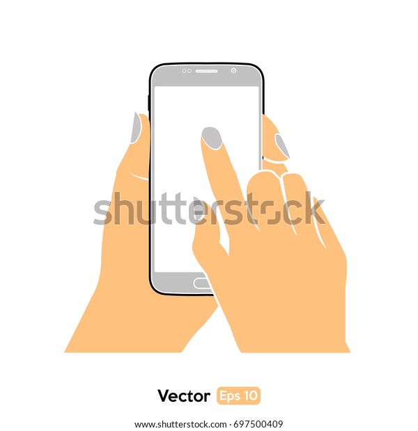 Hand Phone Illustration Stock Vector (Royalty Free) 697500409 ...
