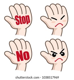 Hand Pictogram Set Vector Illustration Stop Stock Vector (Royalty Free ...