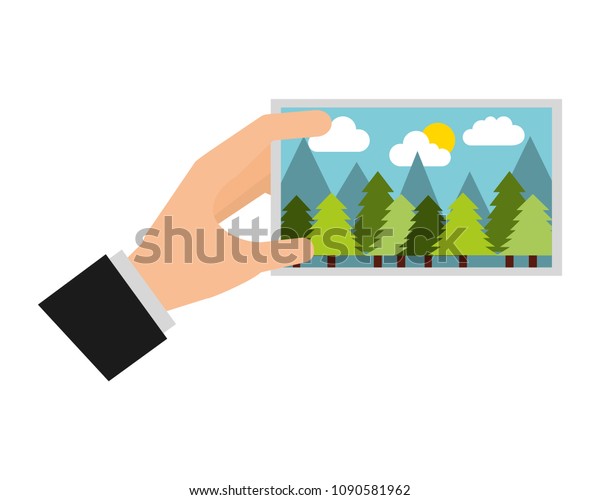Hand Picture Landscape Work Art Icon Stock Vector (Royalty Free ...