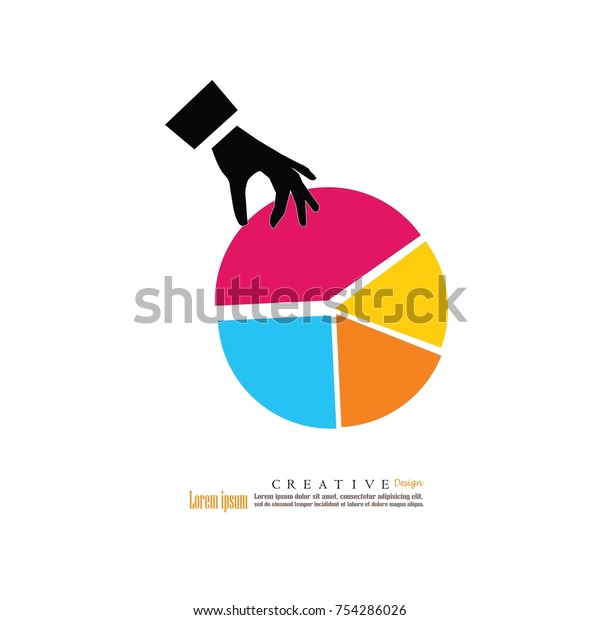 Hand Pie Chart Graphicvector Illustration Stock Vector (Royalty Free ...