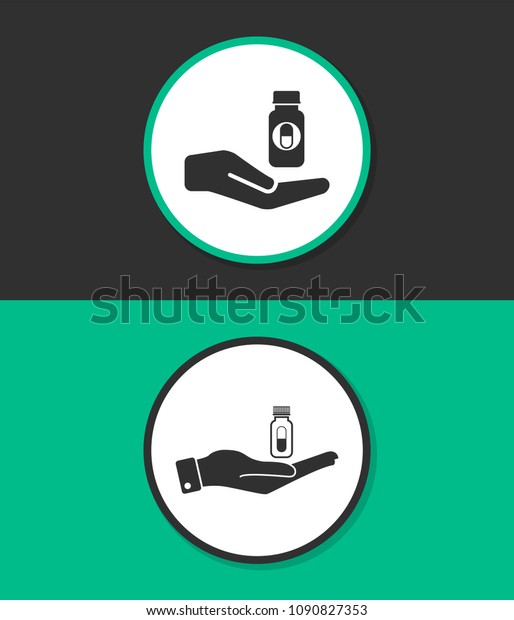 Hand Pills Vector Icon Stock Vector (Royalty Free) 1090827353 ...