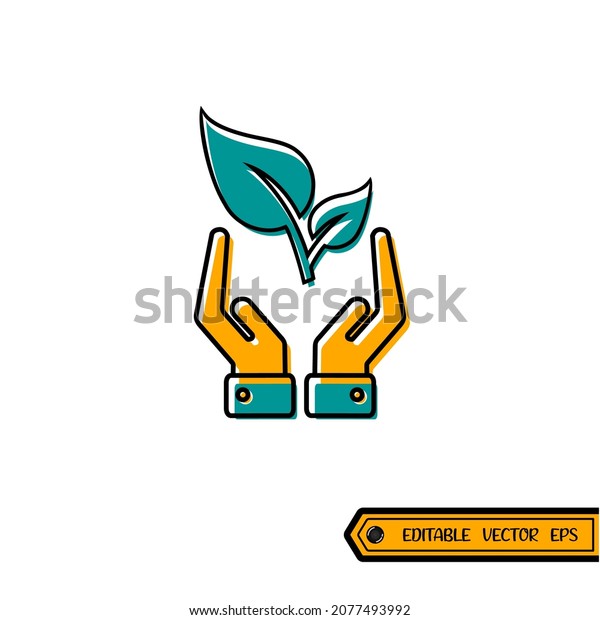 Hand Plant Icon Vector Illustration Logo Stock Vector (Royalty Free ...