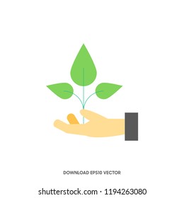 Hand Plant Vector Icon Stock Vector (Royalty Free) 1194263080 ...