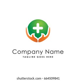 Hand Plus Medical Logo Template Stock Vector (Royalty Free) 664509841