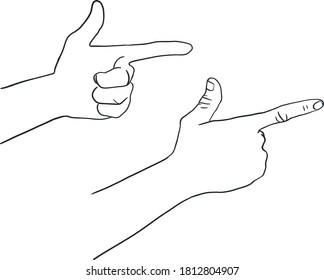 Hand Point Finger Gestures Stock Vector (Royalty Free) 1812804907 ...