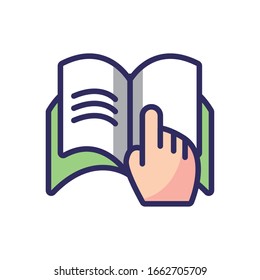 Hand Pointing Book Page Over White Stock Vector (Royalty Free ...
