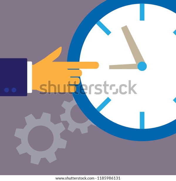 Hand Pointing Clock Time Managment Concept Stock Vector (Royalty Free ...