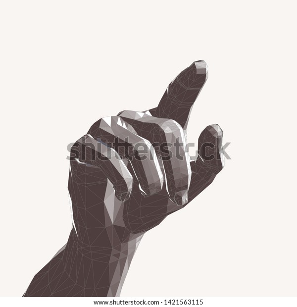Hand Pointing Finger 3d Polygonal Style: เวกเตอร์สต็อก (ปลอดค่า ...