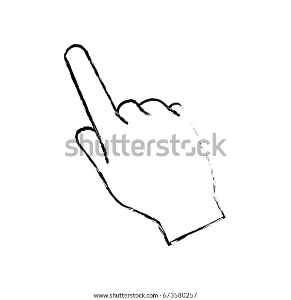 Hand Pointing Finger Cursor Icon Stock Vector (Royalty Free) 673580257 ...