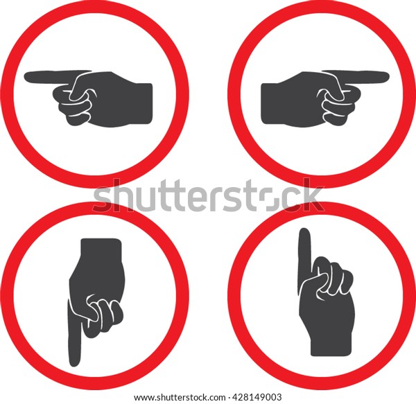 Hand Pointing Finger Left Right Down Stock Vector (Royalty Free ...