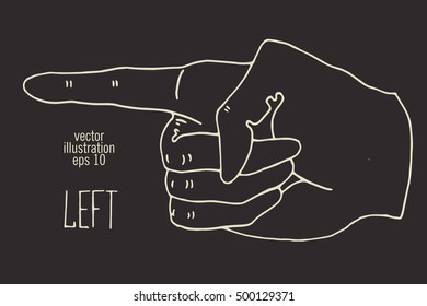 Hand Pointing Finger Showing Direction Drawing Stock Vector (Royalty ...