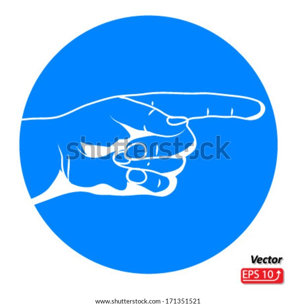 Hand Pointing Finger Sign Blue Isolated: เวกเตอร์สต็อก (ปลอดค่า ...