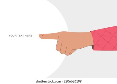 Hand Pointing Index Finger Screen Shows Stock Vector (Royalty Free ...